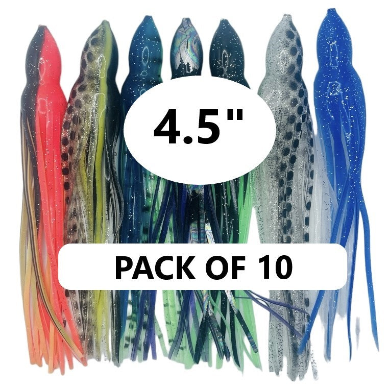 10PK OF 4.5" Octopus skirts for trolling lure replacement and building ...